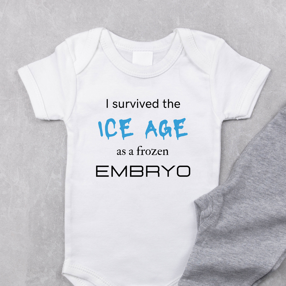 I survived the ice age as a frozen embryo Baby Bodysuit – totkorner